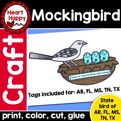 Mockingbird Craft | State Symbols Craft | Bird Craft | Spring Craft ...