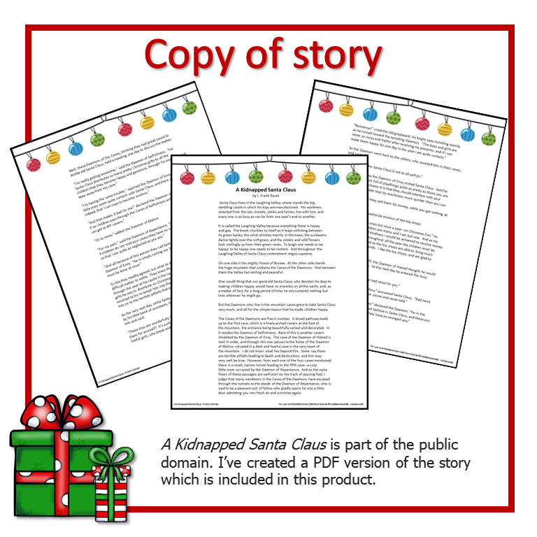 Holiday Short Story Unit A Kidnapped Santa Claus - Classful