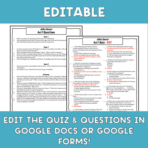 Julius Caesar Act 1 - Lessons for Act One of Shakespeare's Play ...