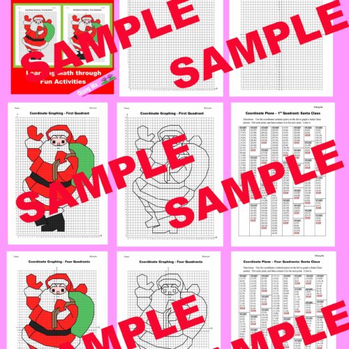Christmas Coordinate Plane Graphing Picture- Santa Claus - Classful