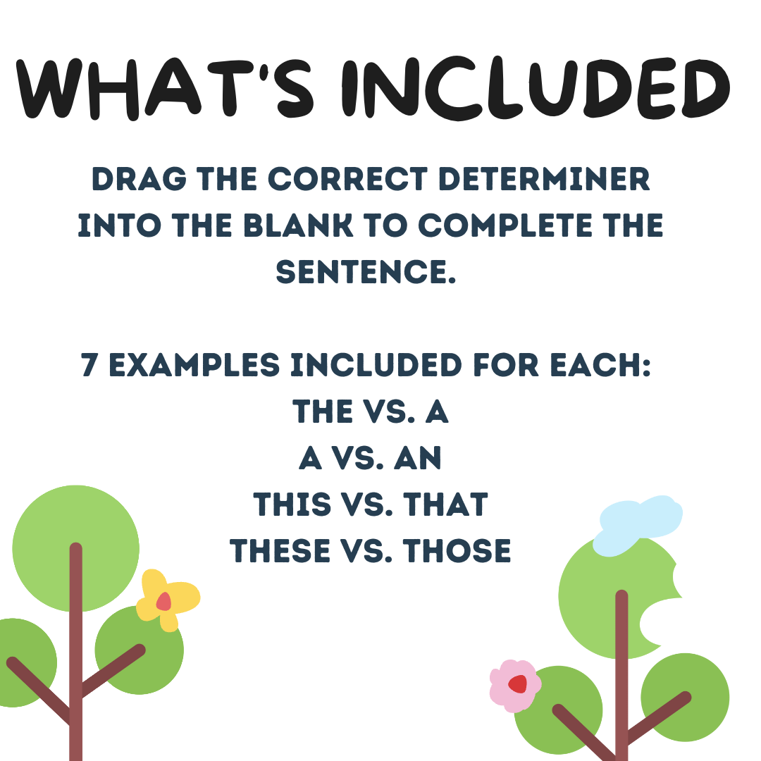 Determiners | Google Slides Activity | 1st Grade - Classful