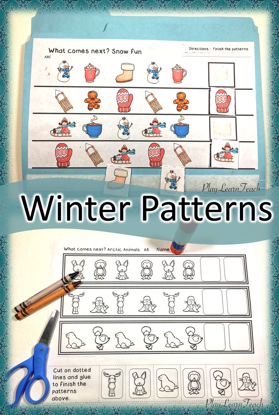 Winter Patterns | File Folder Activities | Worksheets - Classful