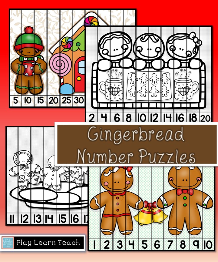 Gingerbread Number and Alphabet Puzzles - Classful