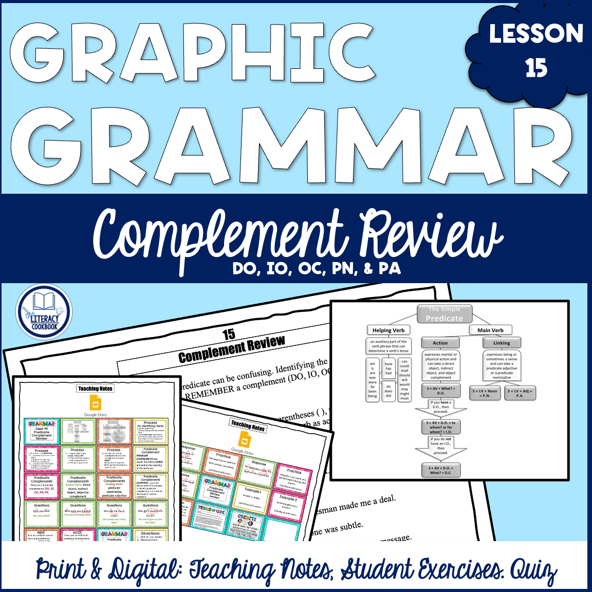 Predicate Complement Review - Graphic Grammar Lesson 15 - Print ...