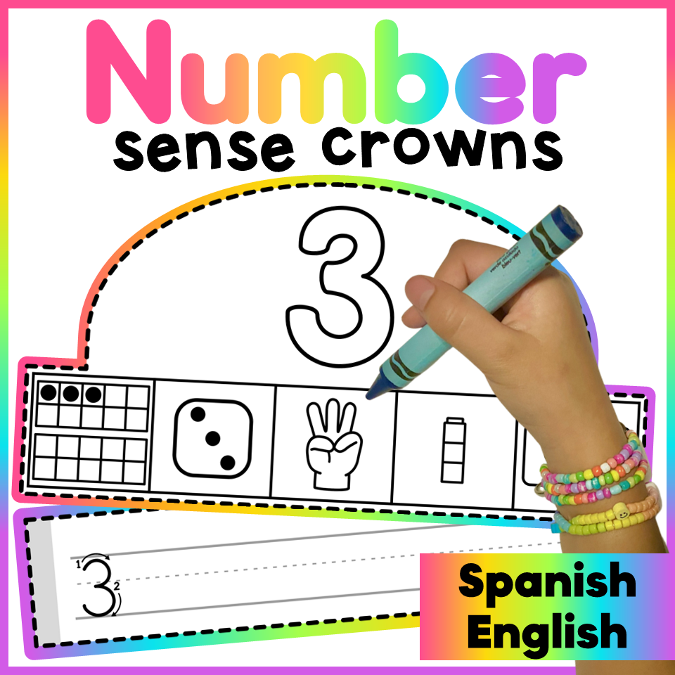 Number Sense Crowns - English and Spanish - Classful