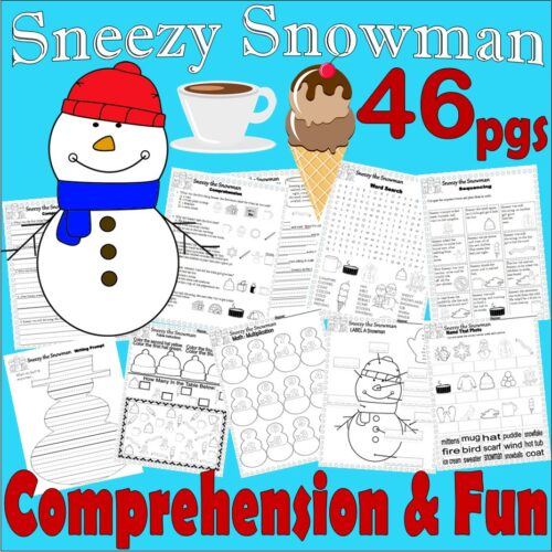 Sneezy the Snowman Winter Book Study Companion Reading Comprehension ...