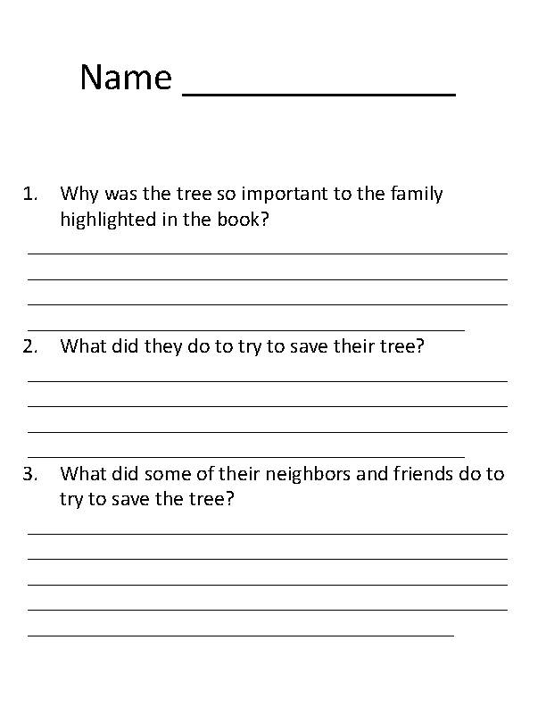 SOMEDAY A TREE BY EVE BUNTING - LESSONS & INTERDISCIPLINARY ACTIVITIES ...