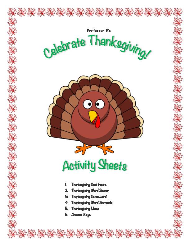 Celebrate Thanksgiving! Middle School Worksheets Packet Printable ...