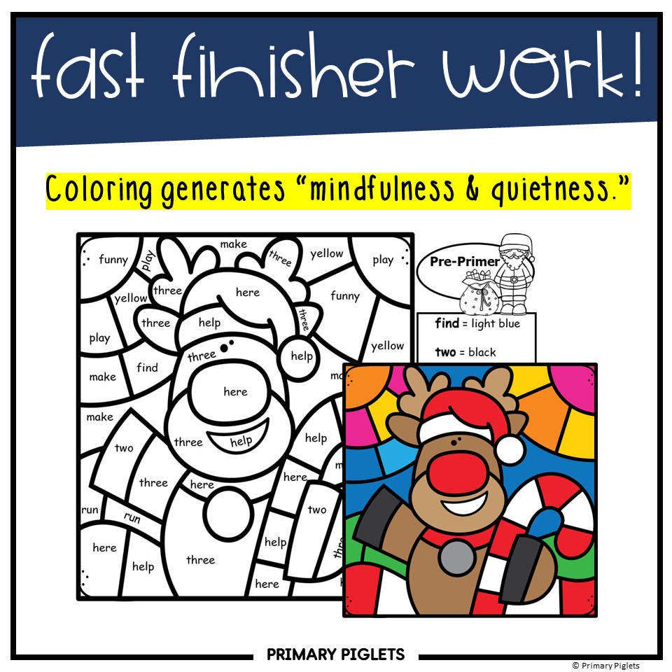 Christmas Coloring Pages - Color by Sight Words Code Practice Sheets ...