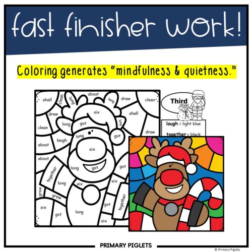 Christmas Coloring Pages - Color by Sight Words Code Practice Sheets ...