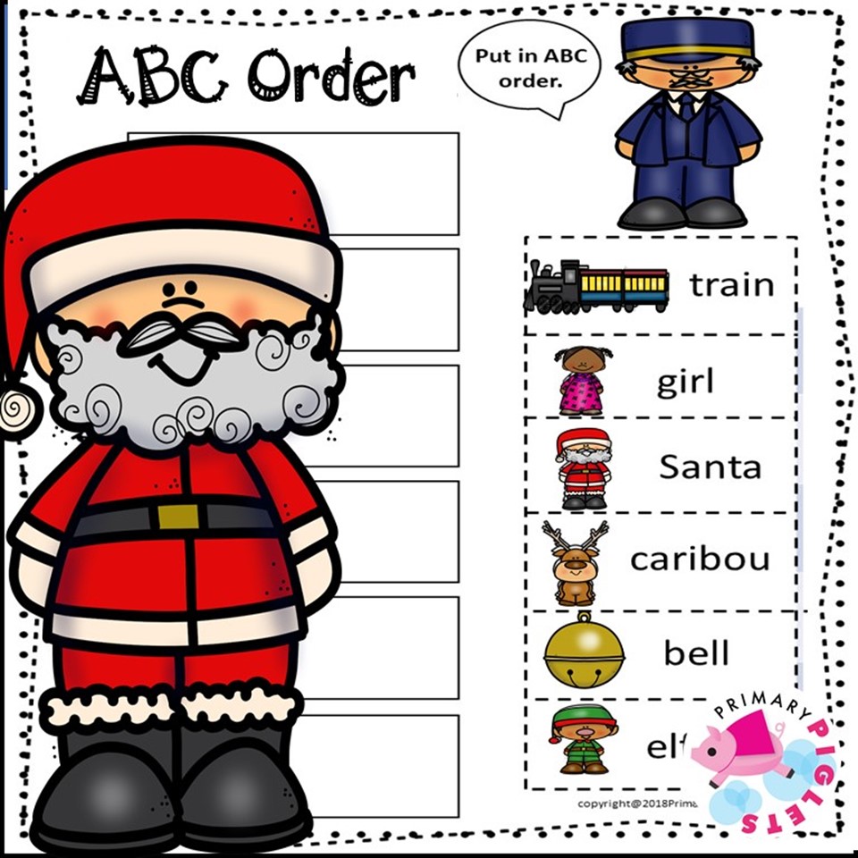 ABC ORDER WORKSHEETS CHRISTMAS ALPHABETICAL ORDER - Classful