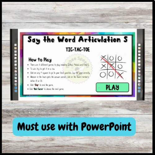 Speech Therapy Articulation S Tic-Tac-Toe Powerpoint Game Activity ...