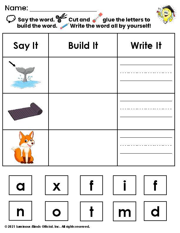 Say It, Build it, Write It! | CVC Words Activity - Classful