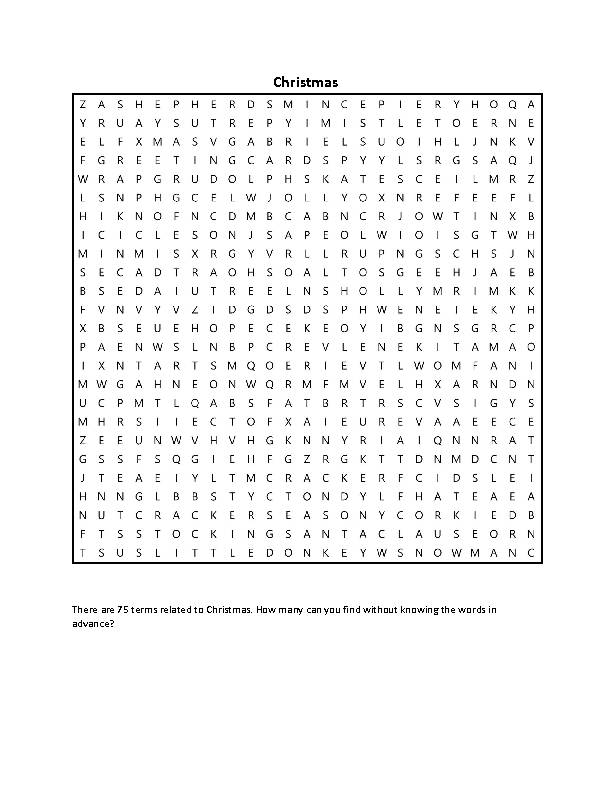Free Christmas 2022 FUN Activity Crosswords Word Search No Prep ...