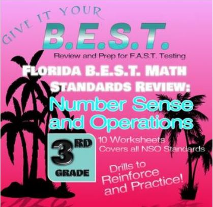 3rd Grade Math F.A.S.T. Prep- Florida B.E.S.T. Standards Review - 10 ...