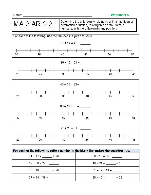 Florida BEST 2nd Grade Math- AR (Algebraic Reasoning) Progress ...