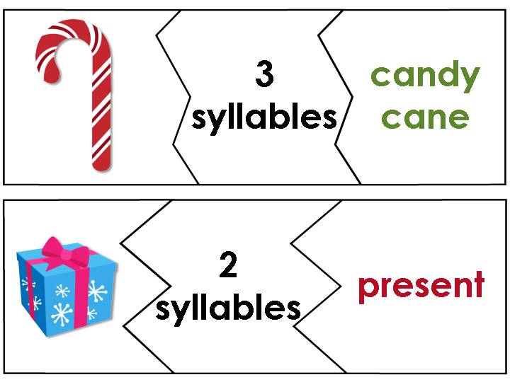 Christmas Syllable Puzzles - Classful