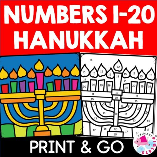 Hanukkah Math Coloring Pages - Color by Number Code Sheets - Classful