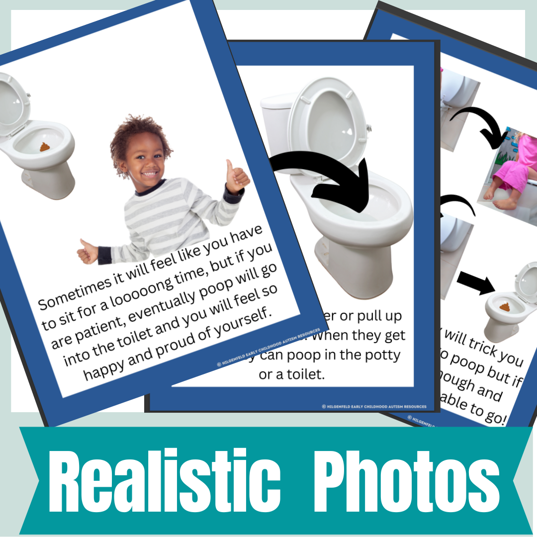 Poop Withholding Social Skills Story for Preschool Autism with Photos ...