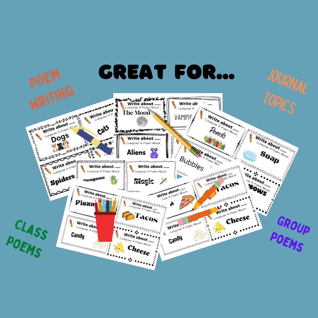 100 Poem Writing Task Cards - Classful