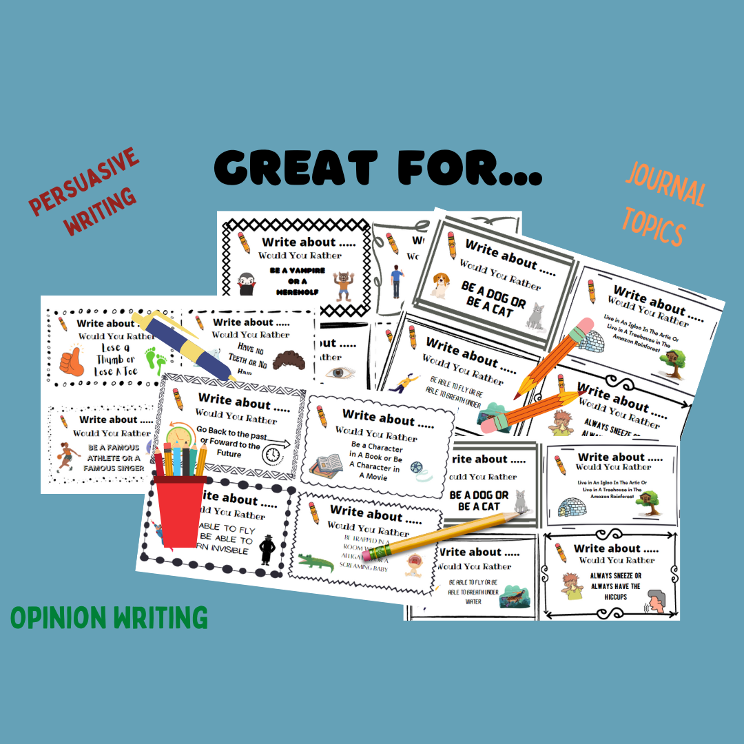 100 Would You Rather Writing Task Cards - Classful