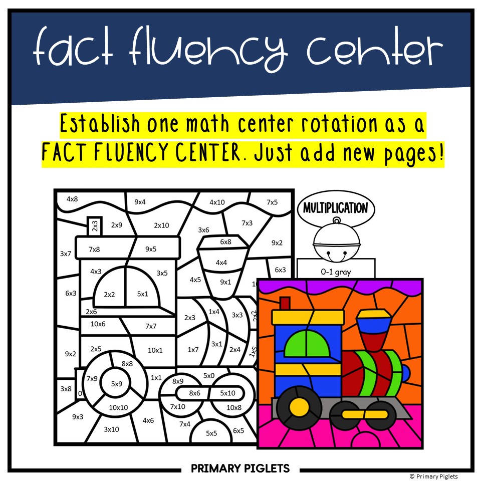 Polar Express Christmas Math Coloring Pages - Multiplication Color by ...