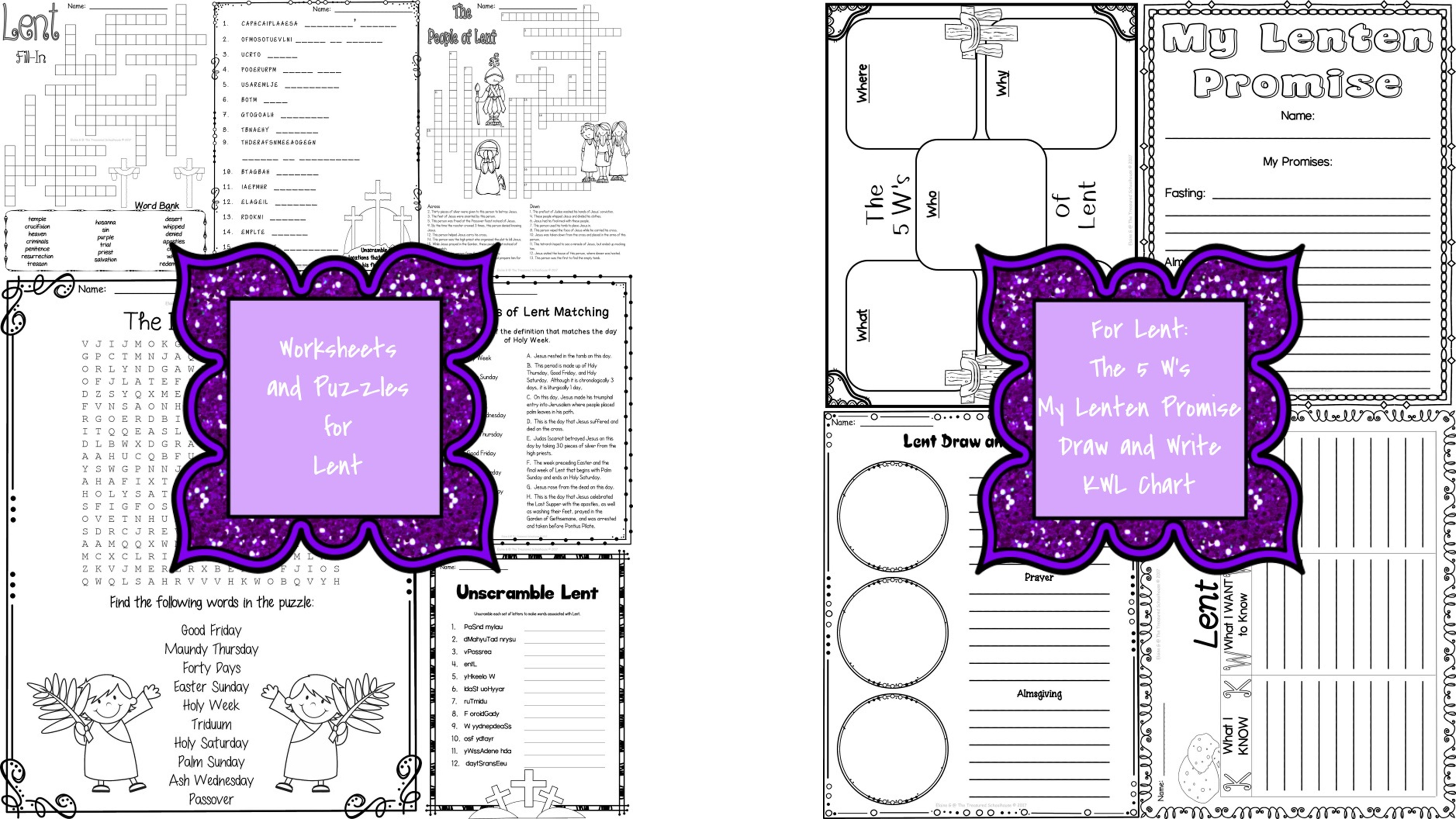 Lent from Ash Wednesday to Easter Worksheet and Activity Pack - Classful