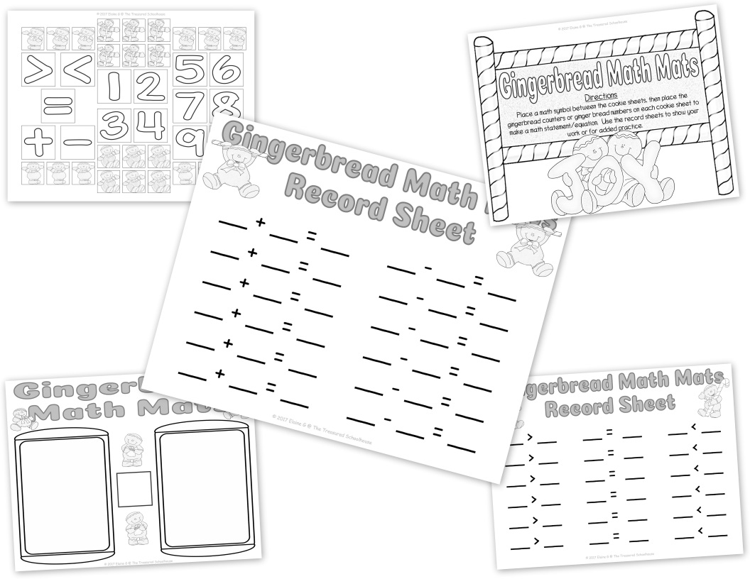 Gingerbread Math Mats and Record Sheets - Classful