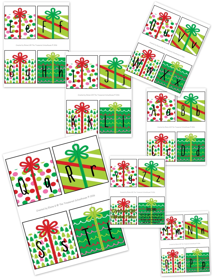 Christmas Gift Alphabet Matching 2-Part Cards {FREEbie} - Classful