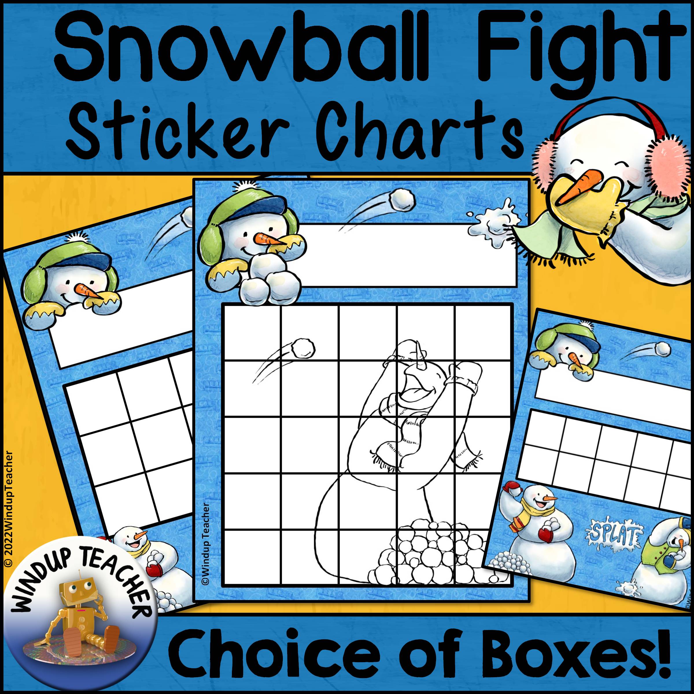 Snowman Sticker Charts - Classful