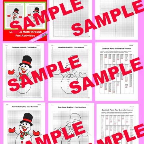 Christmas Coordinate Plane Graphing Picture- Christmas Bundle 5 in 1 ...
