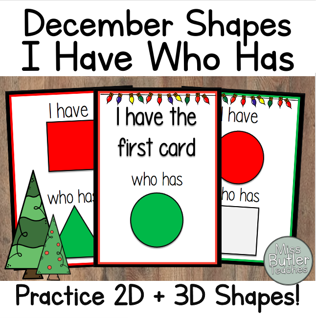 December + Winter Shapes I Have Who Has Game - Kindergarten, VPK, 1st ...