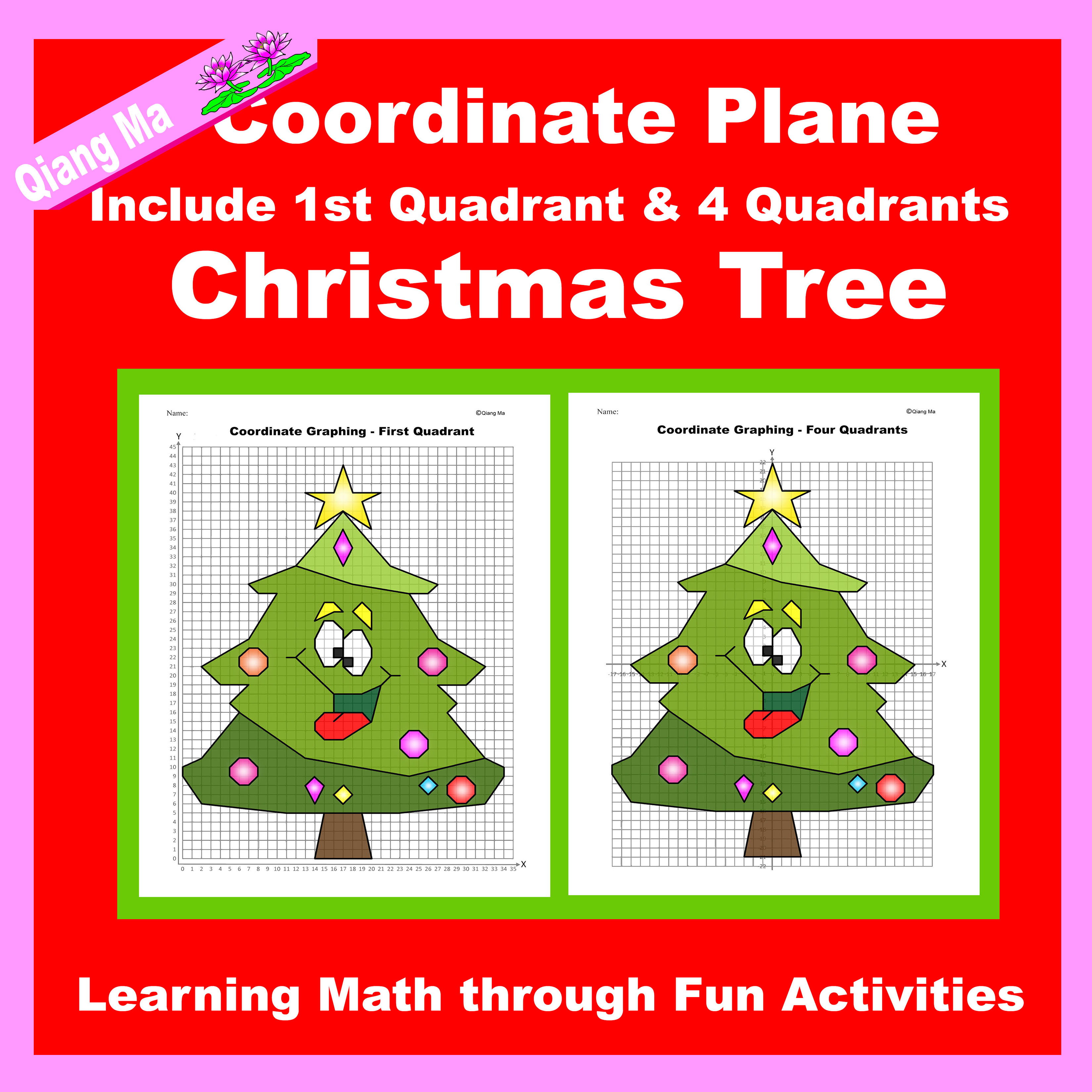 Christmas Coordinate Plane Graphing Picture- Christmas Tree II - Classful