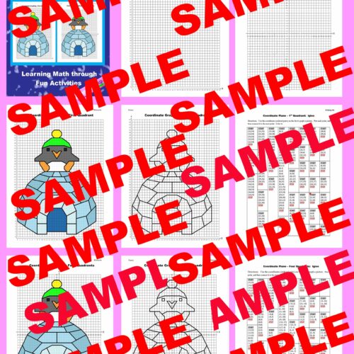 Winter Coordinate Plane Graphing Picture- Winter Bundle 4 in 1 - Classful