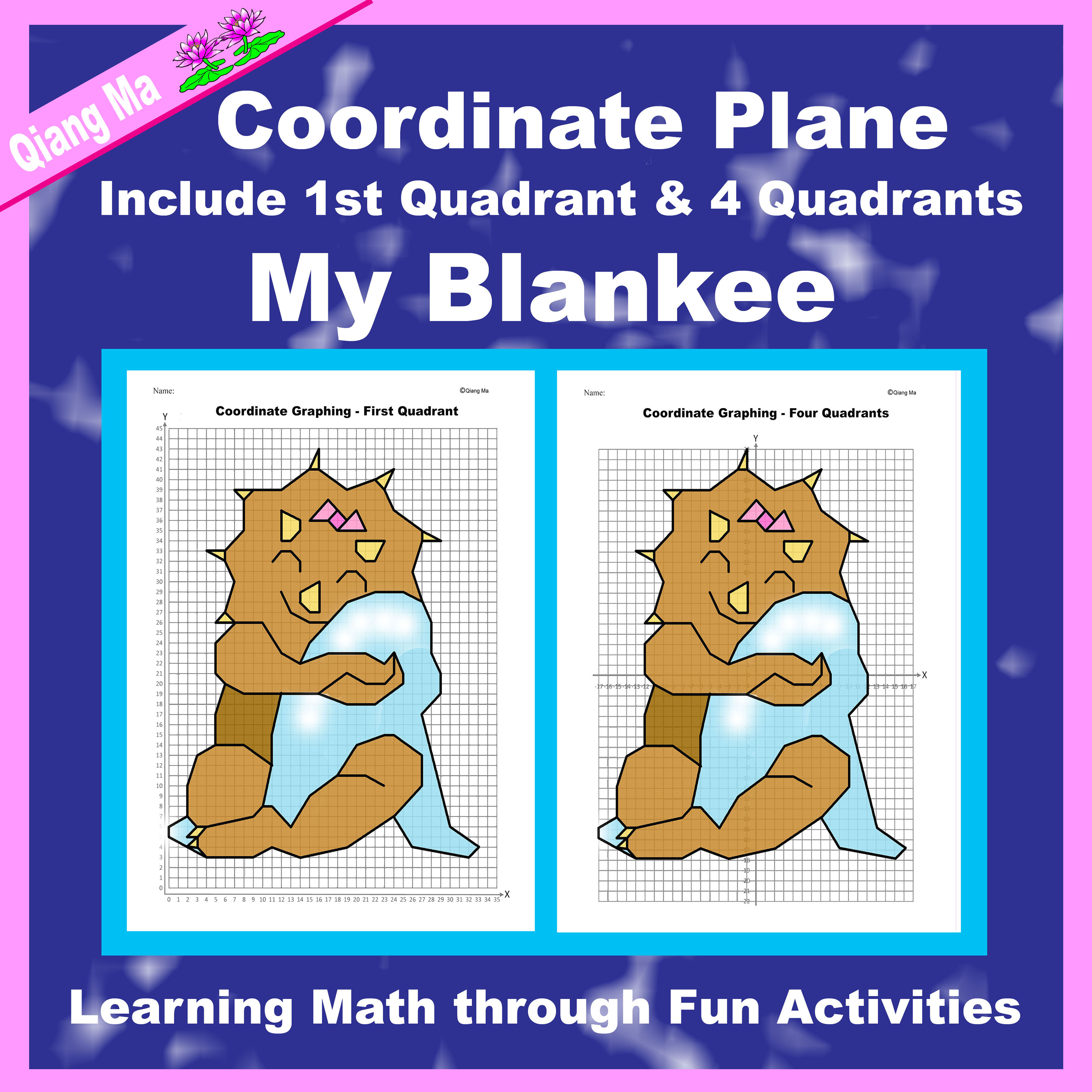 Winter Coordinate Plane Graphing Picture- My Blankee - Classful