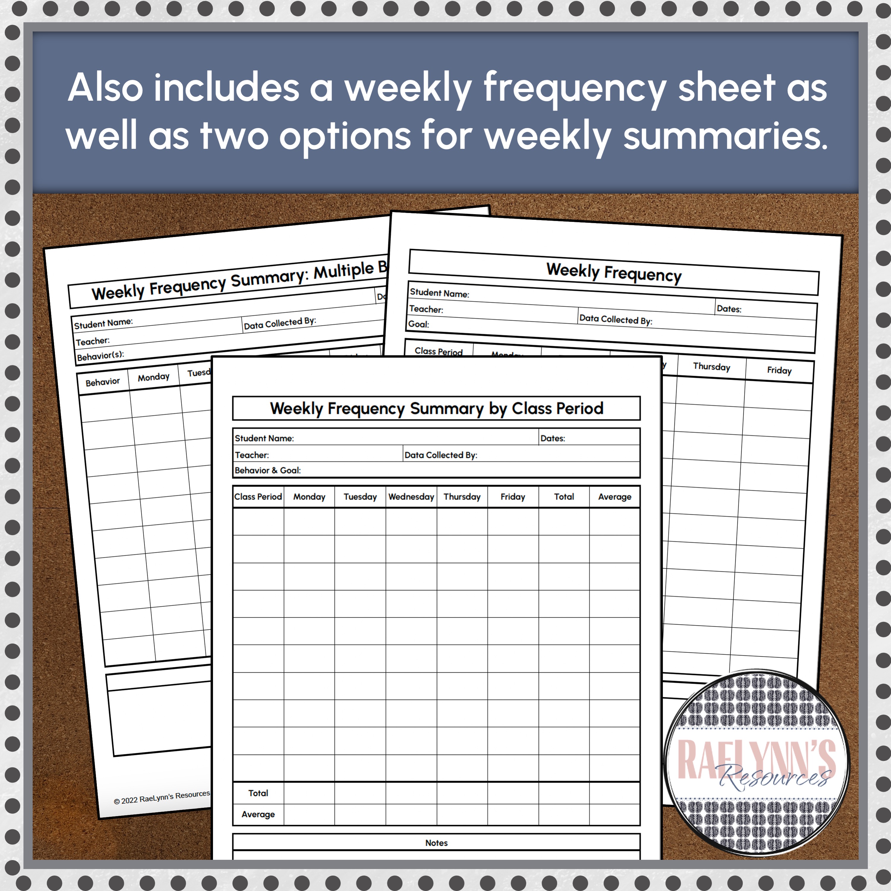 Frequency Data Collection Sheets - Classful