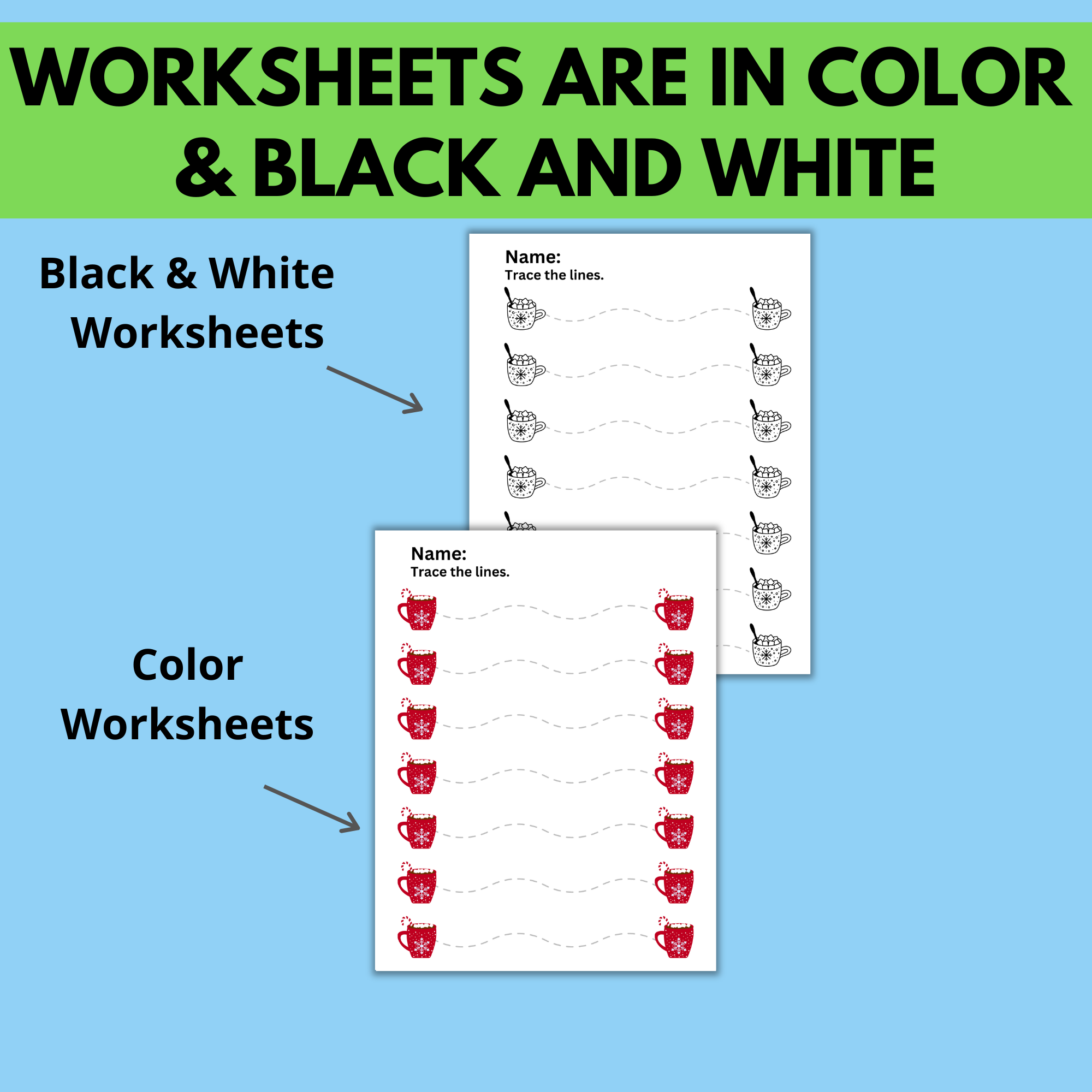 Winter Tracing Worksheets, Tracing Practice, Line Tracing, Preschool ...