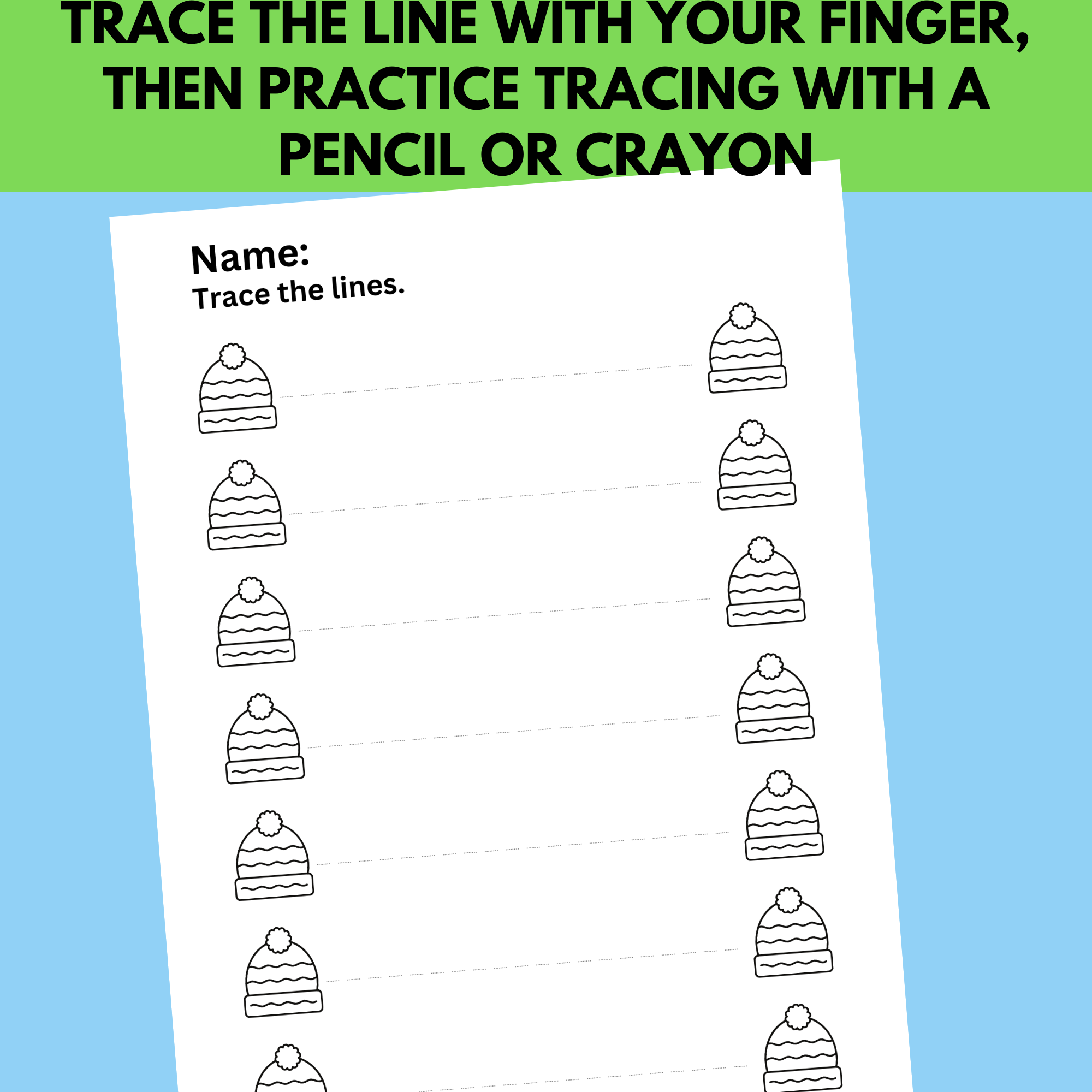 Winter Tracing Worksheets, Tracing Practice, Line Tracing, Preschool ...