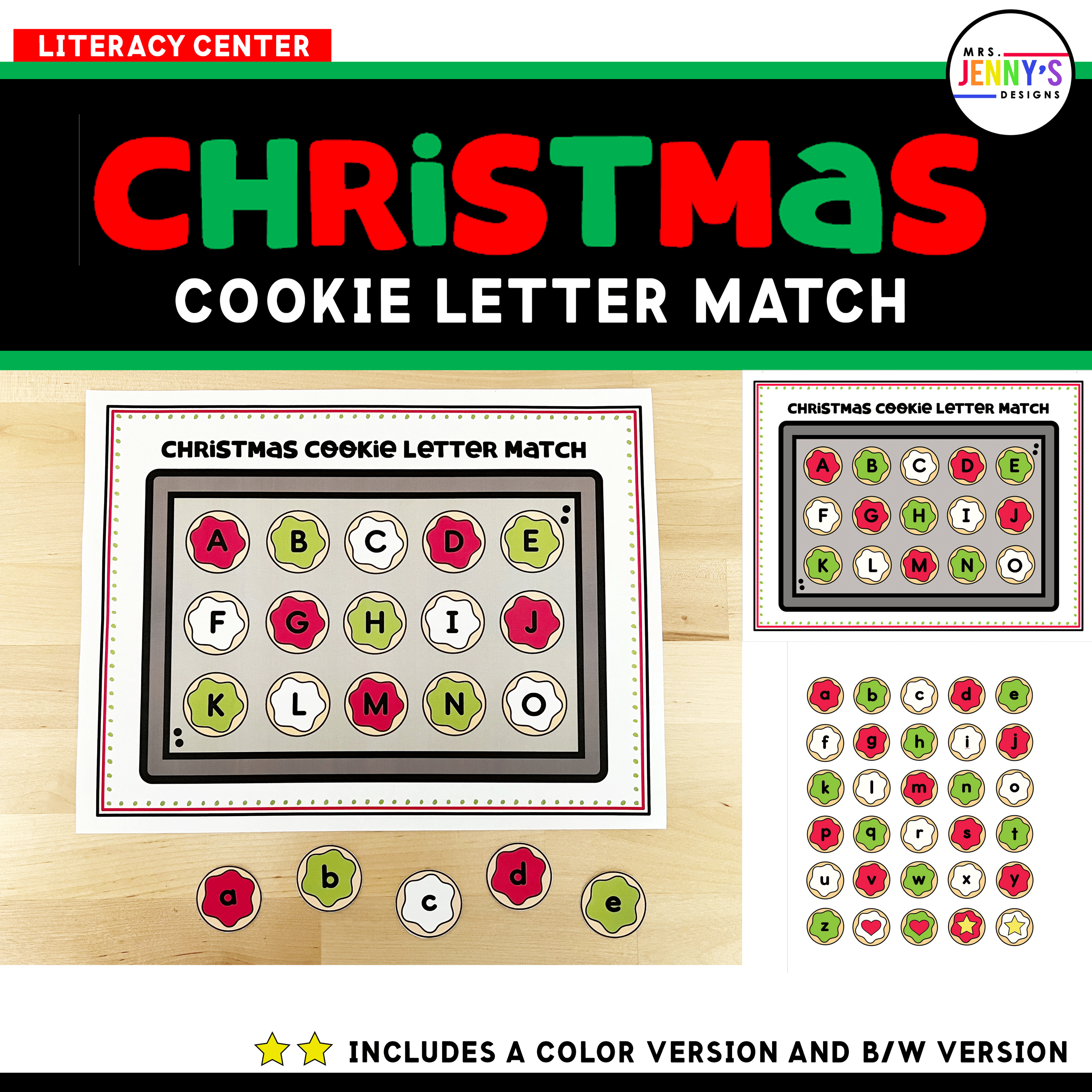 Christmas Cookie Letter Matching Activity for Preschool and ...