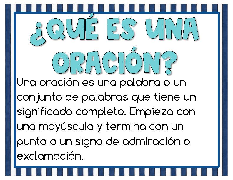 Posters La Oración (The sentence in Spanish) - Classful