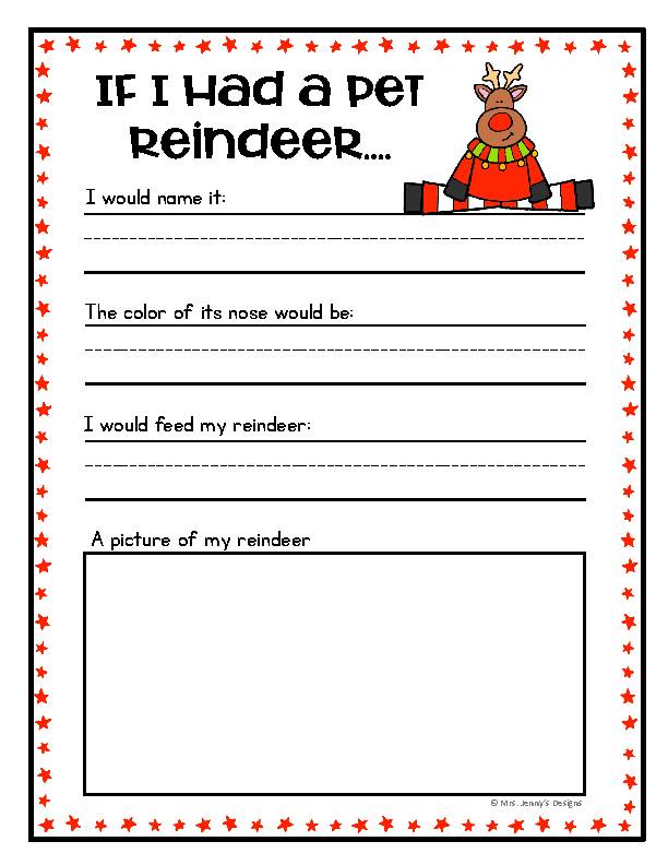 Christmas Pet Reindeer Art Craft and Writing Project Craftivity ...