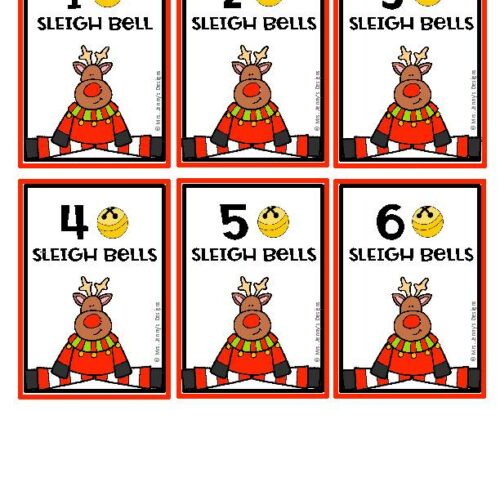 Christmas Reindeer Sleigh Bell Counting Math Activity for Preschool ...