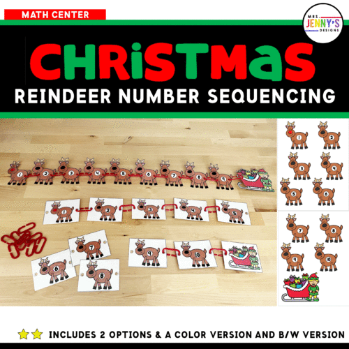 Christmas Reindeer Number Sequencing and Counting Activity for ...