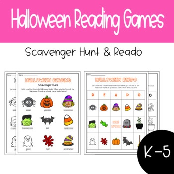 Halloween Reading Game- Scavenger Hunt & READO - Classful