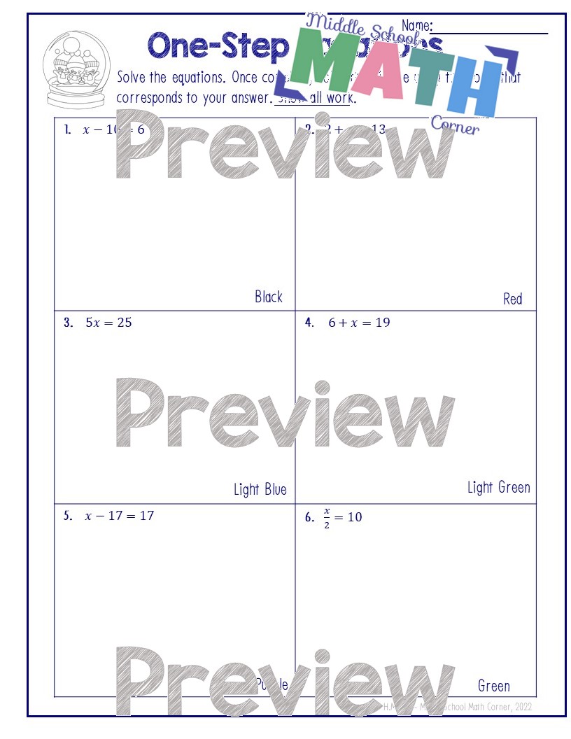 Christmas and Winter Solving One Step, Two Step, and Multi-Step ...