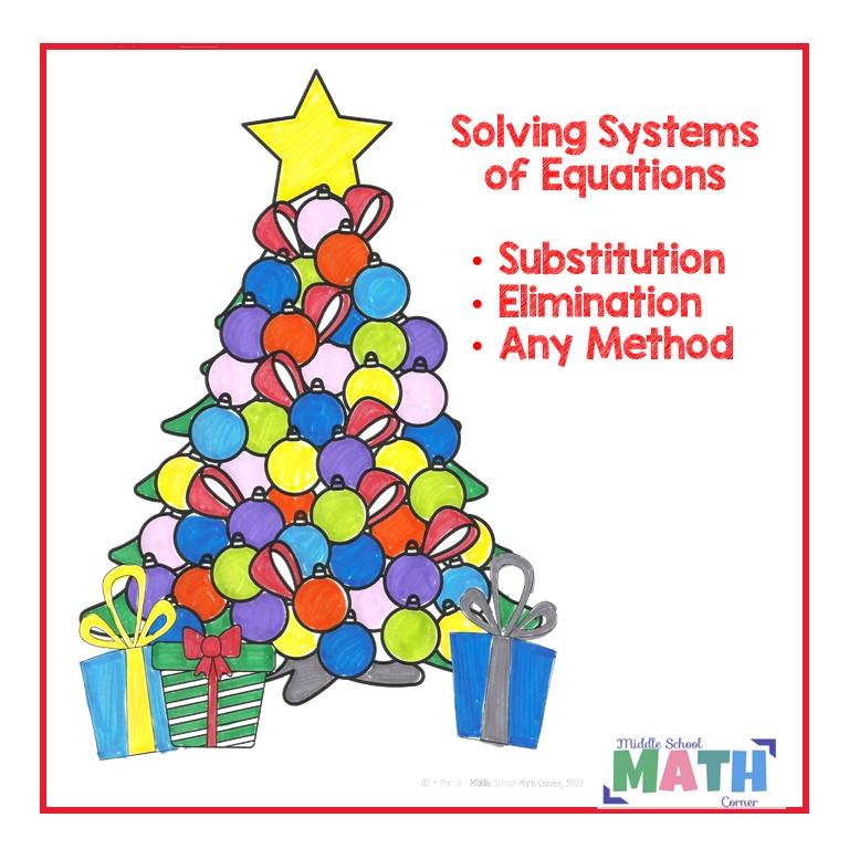 Christmas and Winter Systems of Equations Coloring Activity - Classful