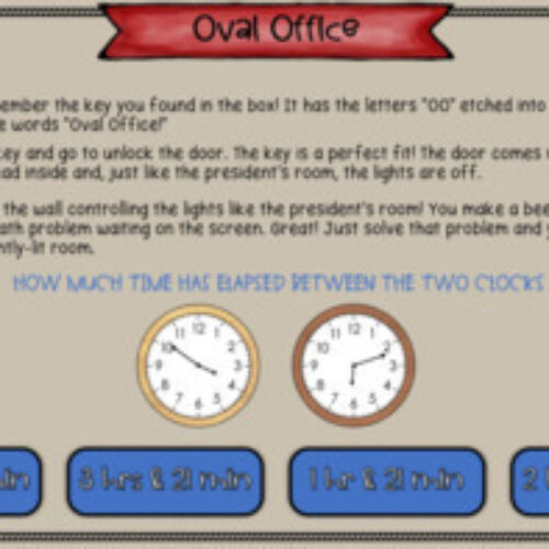Elapsed Time or Duration of Time Digital Math Game - Classful