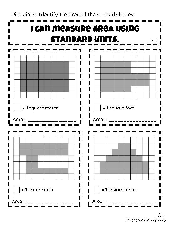 Area and Perimeter Interactive Notebooks / Journals - Classful