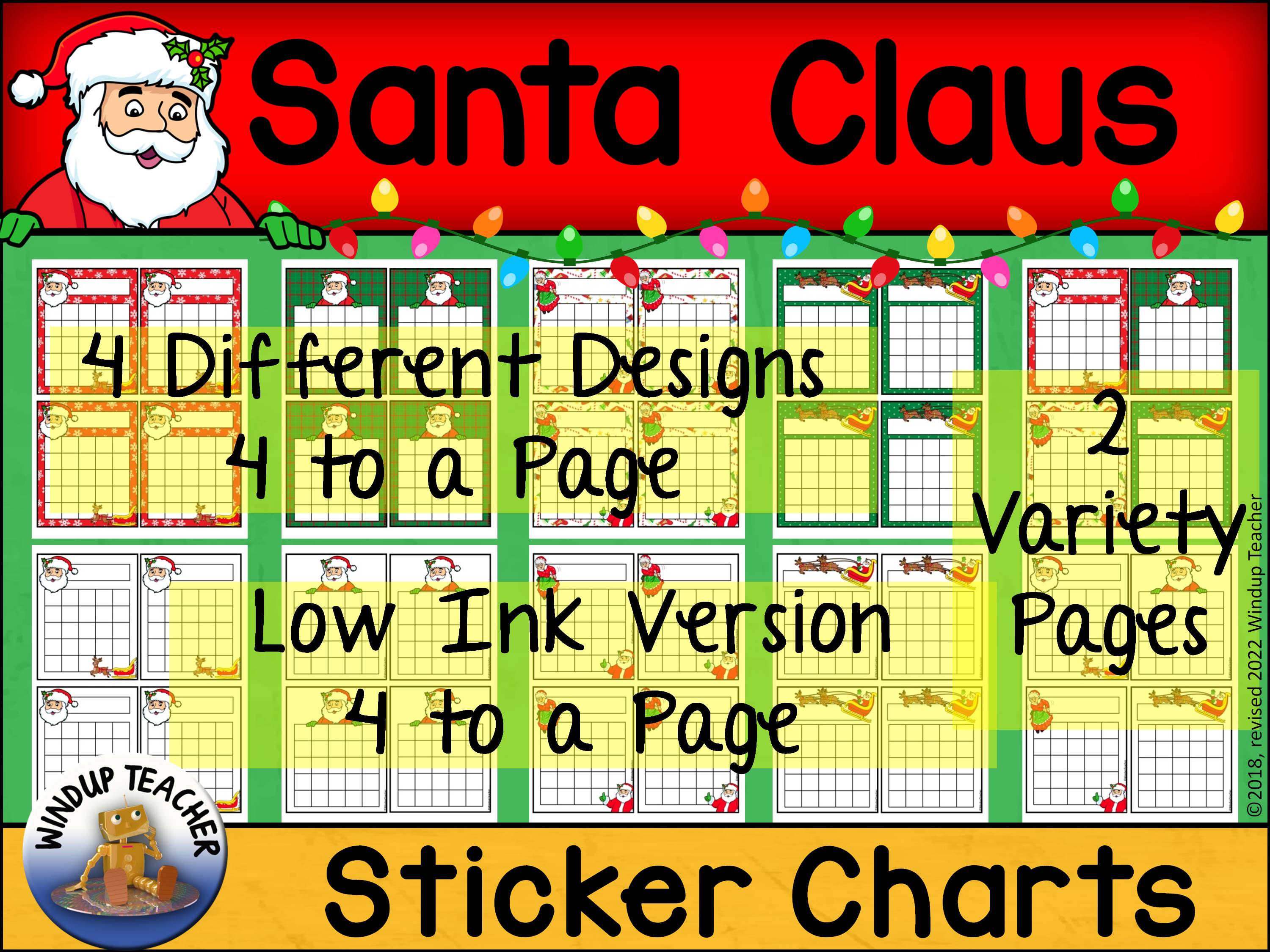 Santa Sticker Charts - Classful