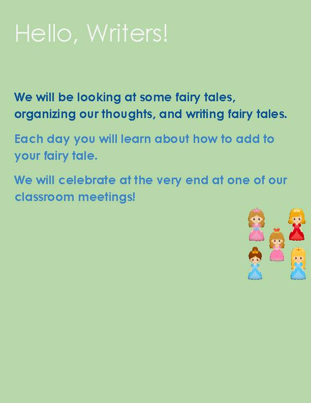 FAIRY TALE WRITING UNIT- FROM IDEA TO PUBLICATION - Classful